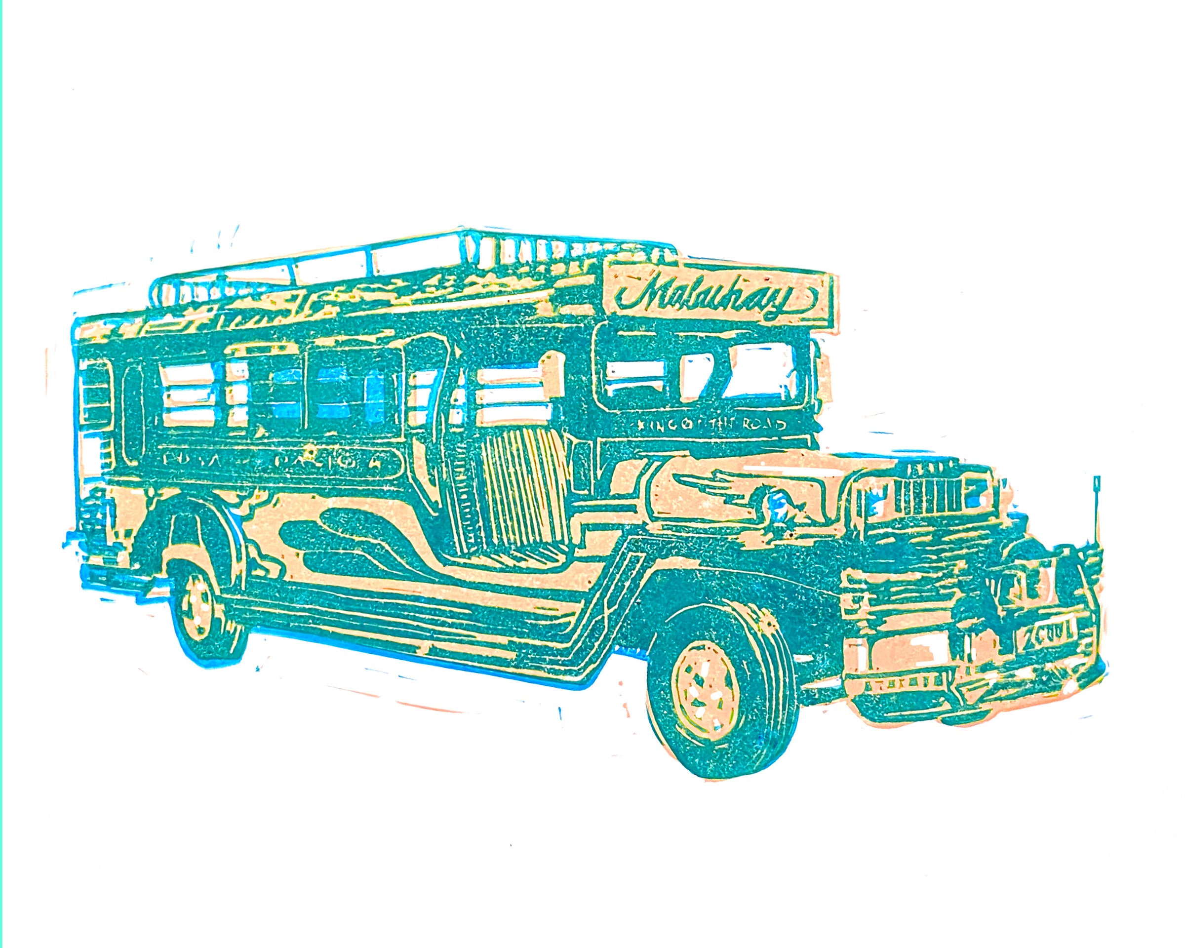 Jeepney Side View Drawing